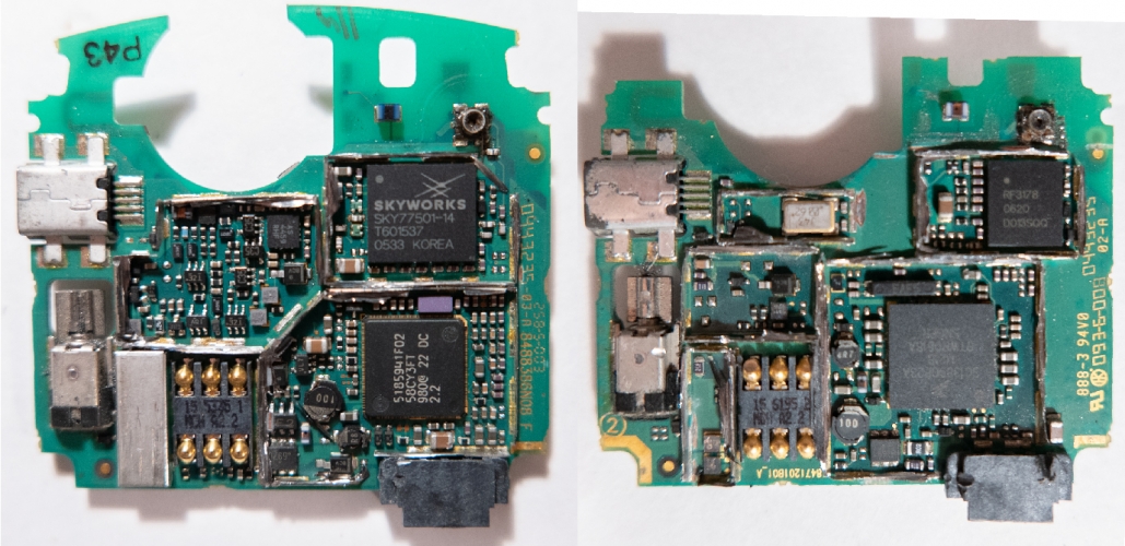 Motorola Razr V3: Real vs Counterfeit Teardown – PCB Isolation
